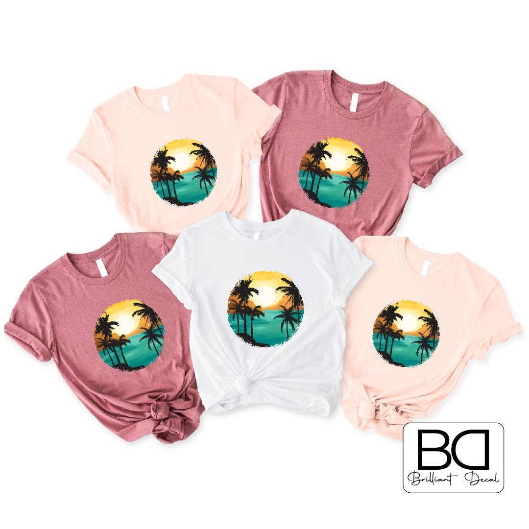 Sunshine Beach Heat Transfer Decals, Beach Iron on Decals, Beach Vibes ...