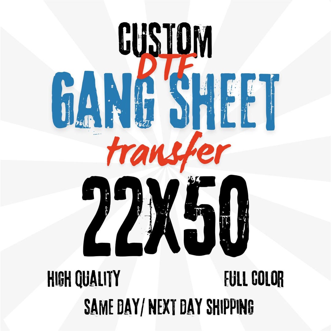 Custom 50 Inch Gang Sheet DTF Transfer, Bulk DTF Transfer, Custom DTF ...