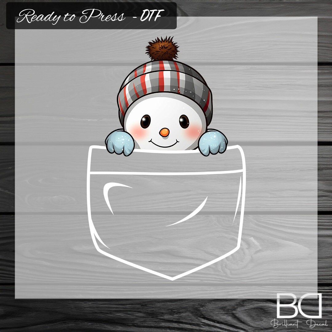 Cute Penguin Decal, Penguin With Hat in Pocket Decal, Christmas ...