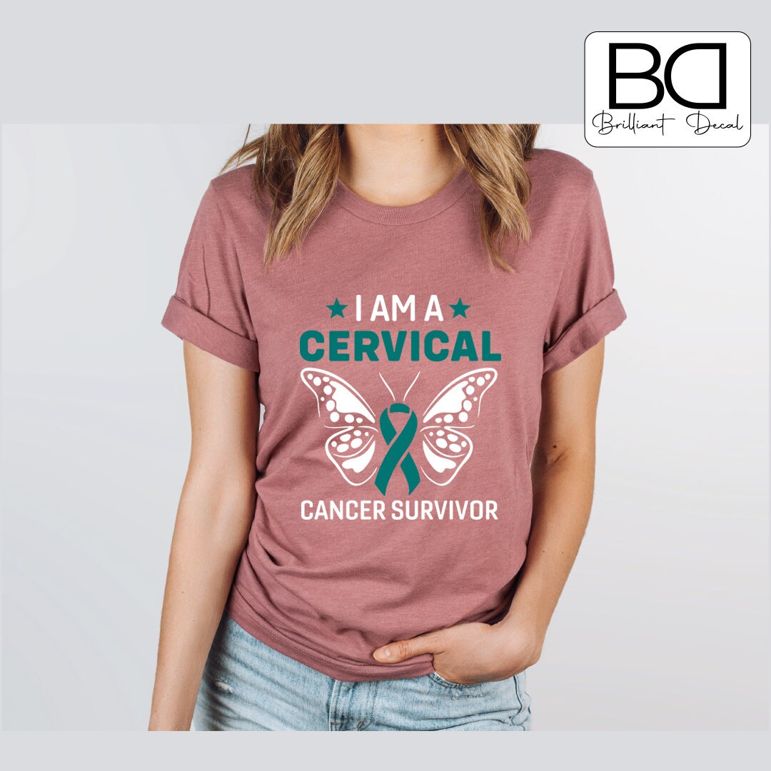 Cancer Survivor Teal Ribbon Decal, Cervical Cancer Iron on Decal ...