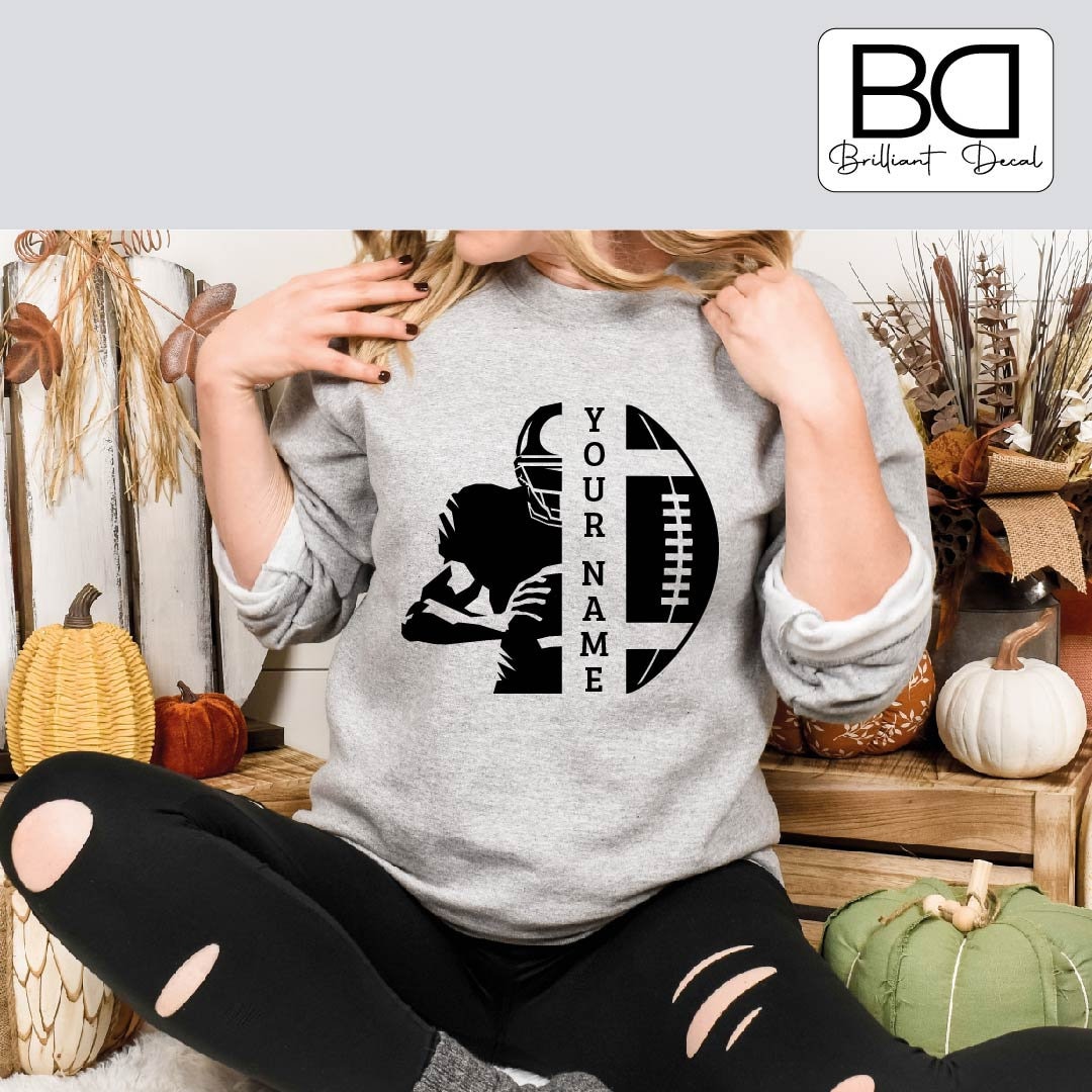 Custom Football Heat Transfer Decal: Personalized Name Iron On - Etsy