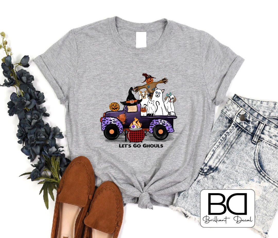 Ghouls Gang Iron on Decals for Shirts, Ghost Cat Dogs Iron on Decal ...