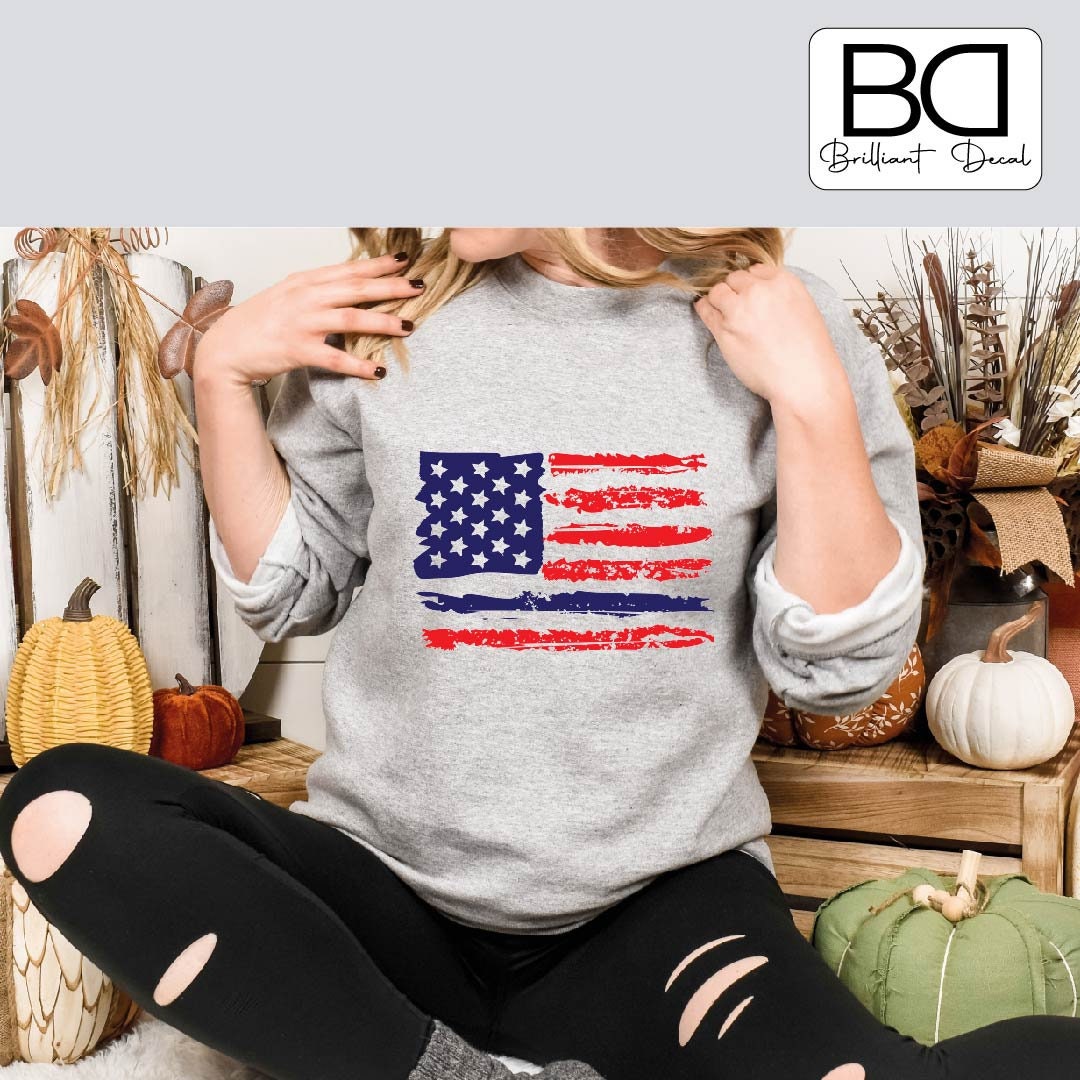 Usa Flag Iron on Decals, Independence Day Heat Transfer Decal ...