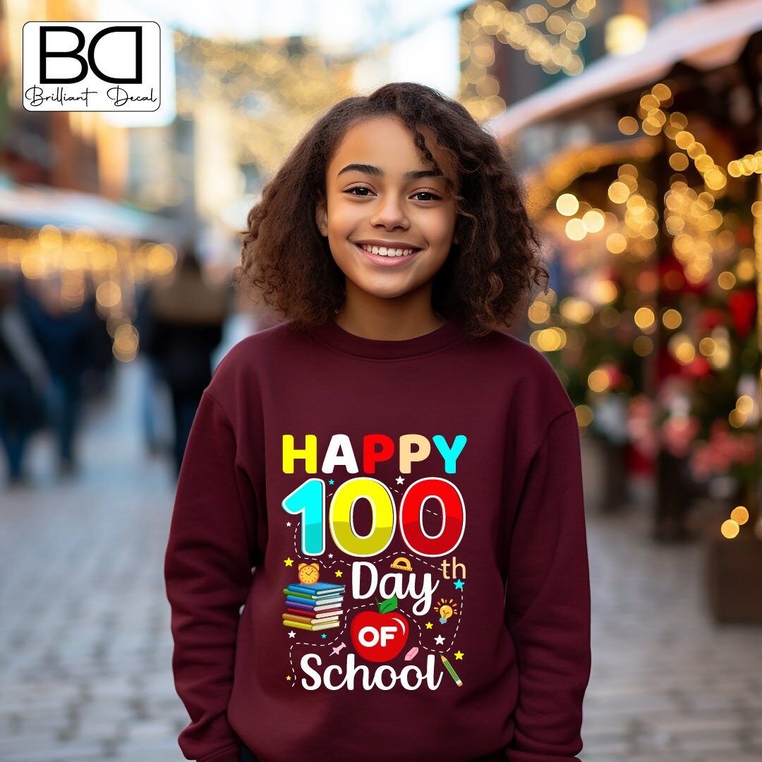 100 Days of School Iron on Decal, 100 Day Shirt Heat Transher, Teacher ...