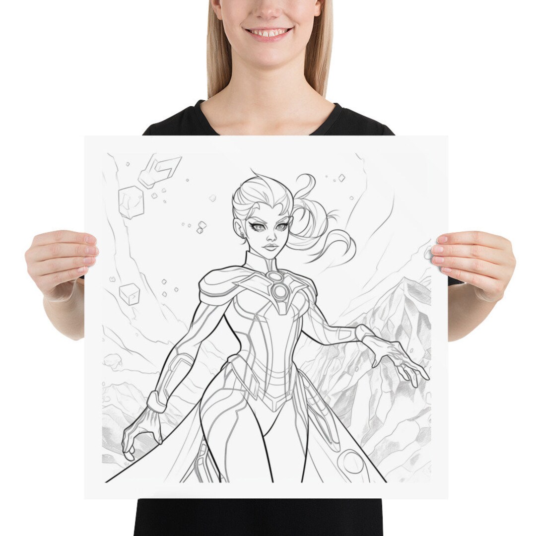 Coloring Poster, Superheroes, for Kids, Rainy Day Fun, Creativity for ...