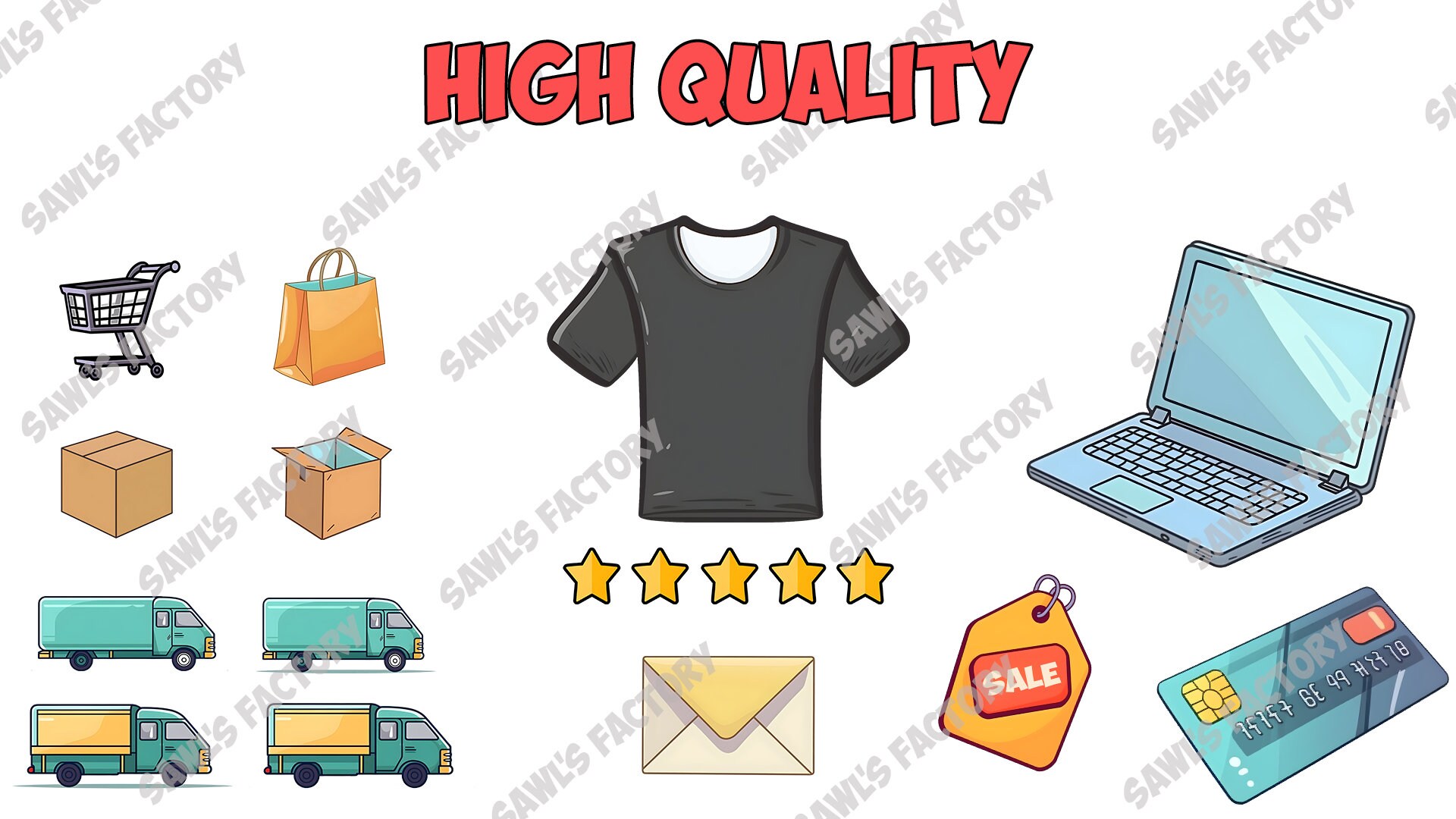 Design Ecommerce Clipart for Online Shop Ecommerce Icons for - Etsy