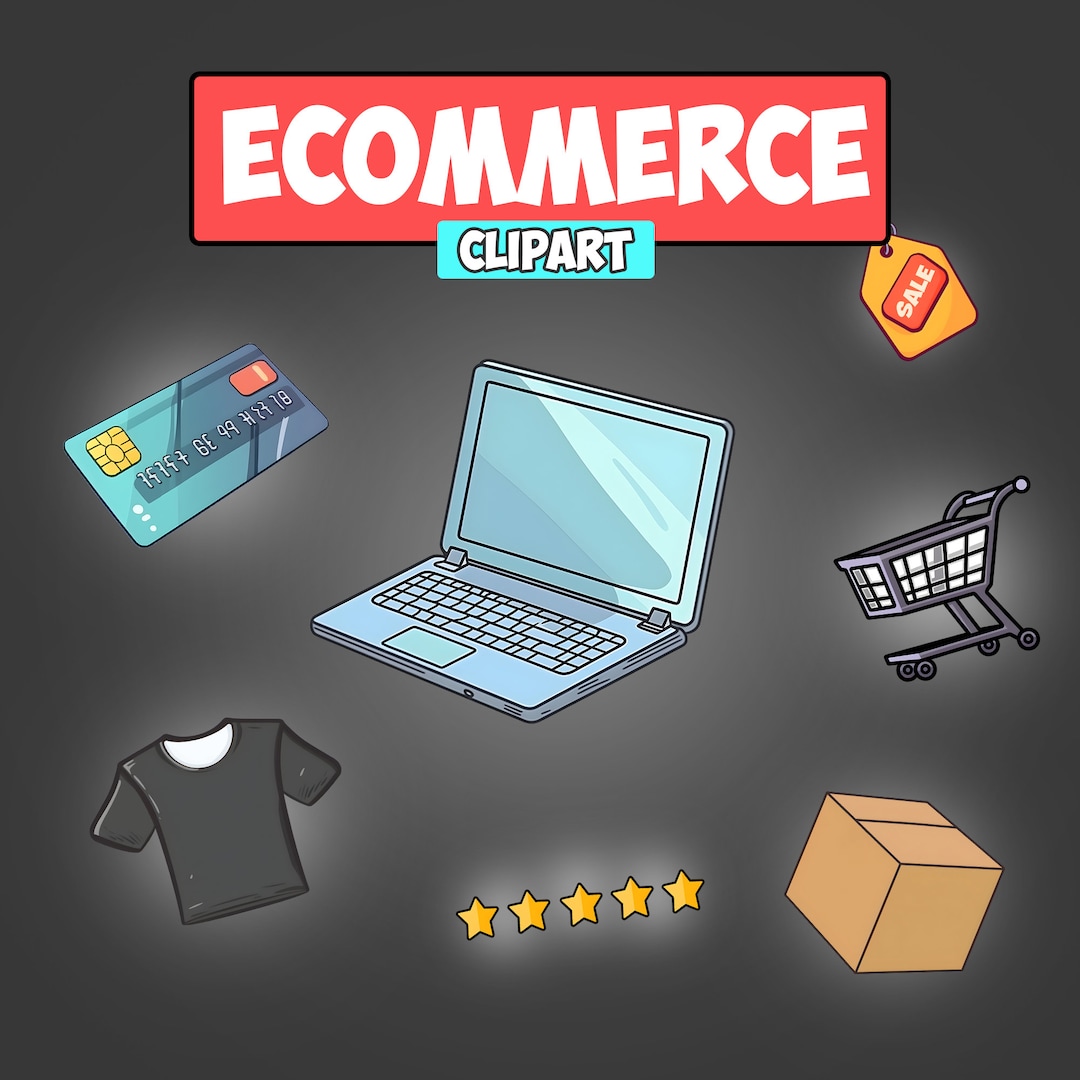 Design Ecommerce Clipart for Online Shop, Ecommerce Icons for Website ...
