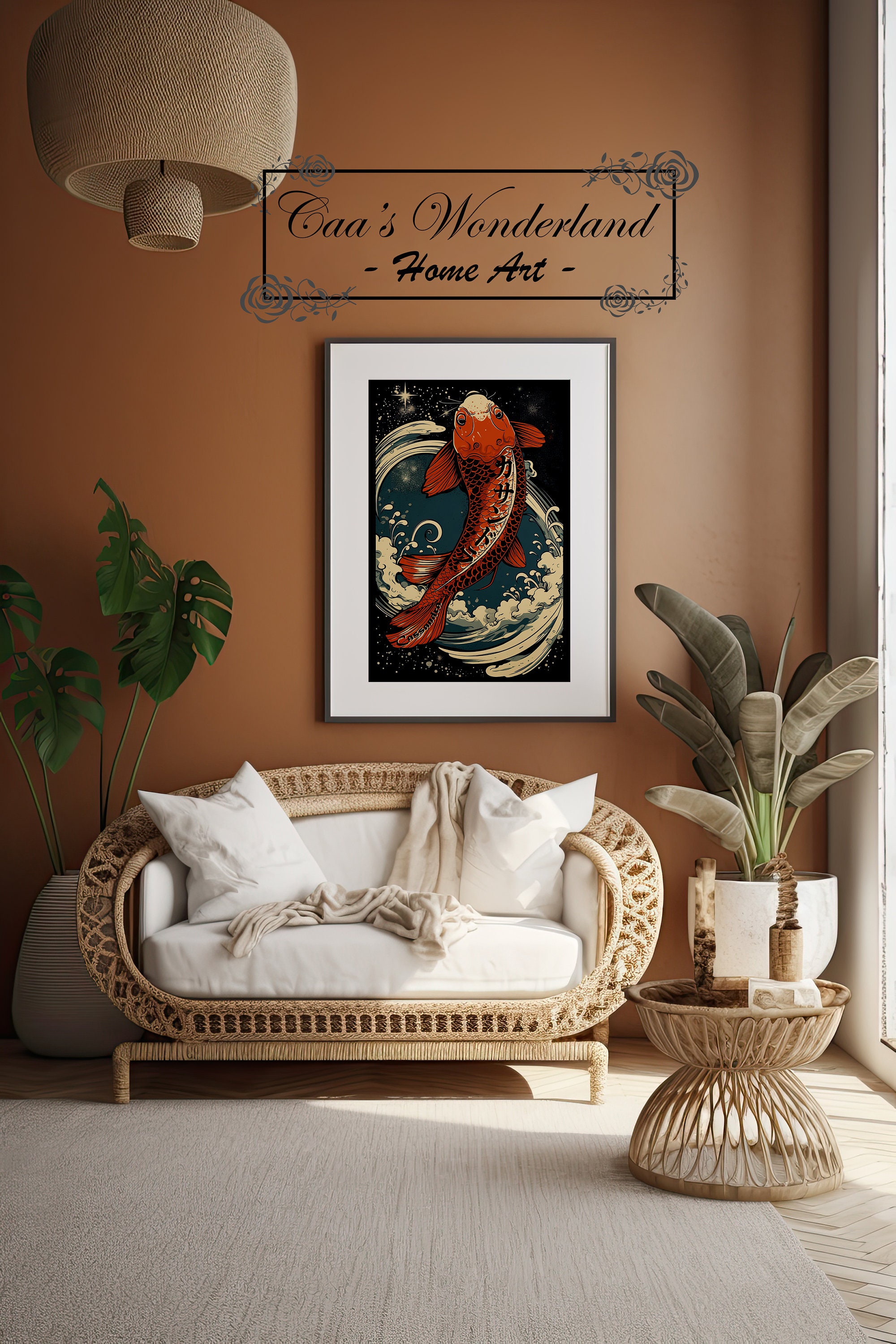 Your Name in Japanese Print Koi Fish Calligraphy Personalized - Etsy