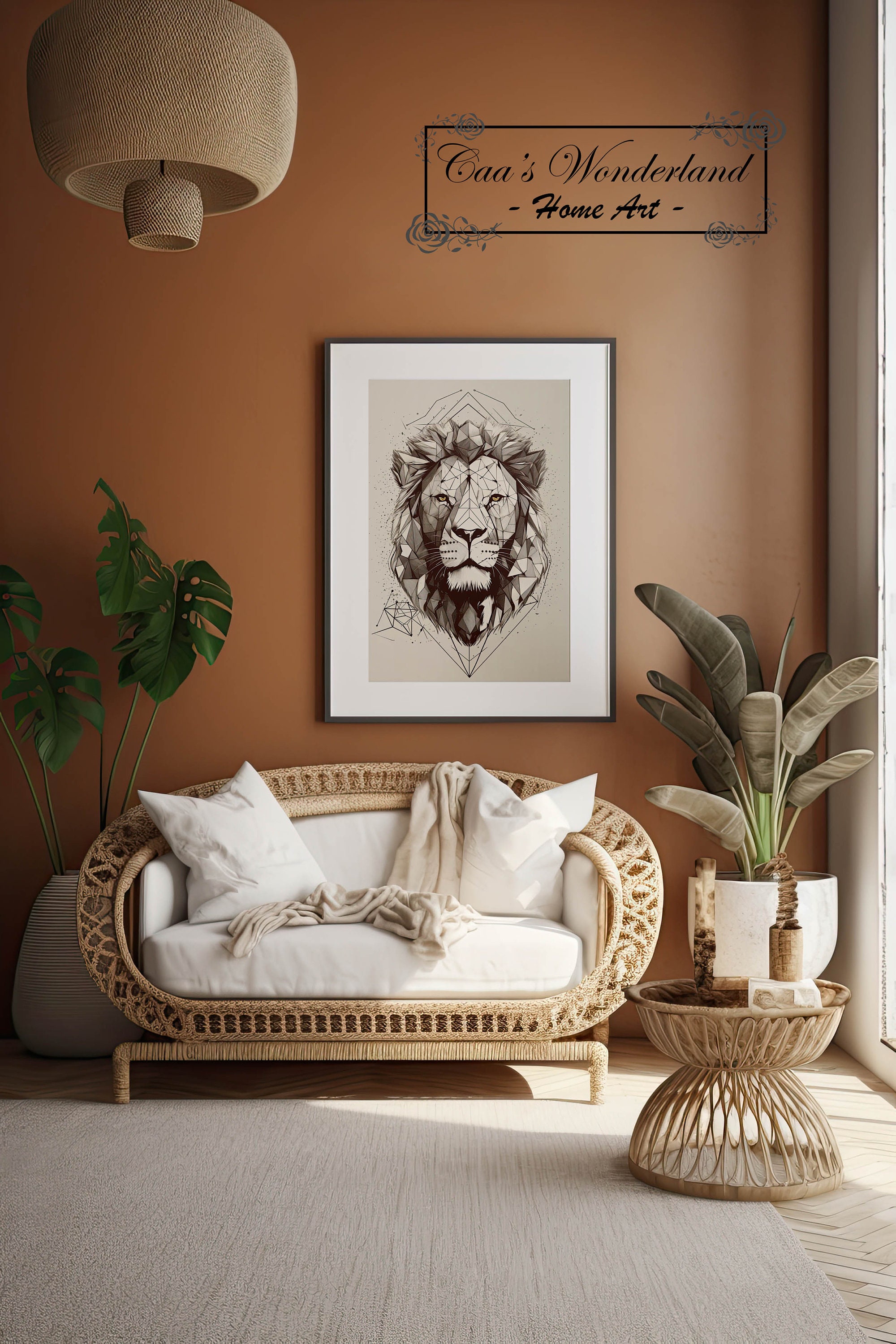 Leo Printable Digital Wall Art, Minimalist Geometric Zodiac Sign Unique ...