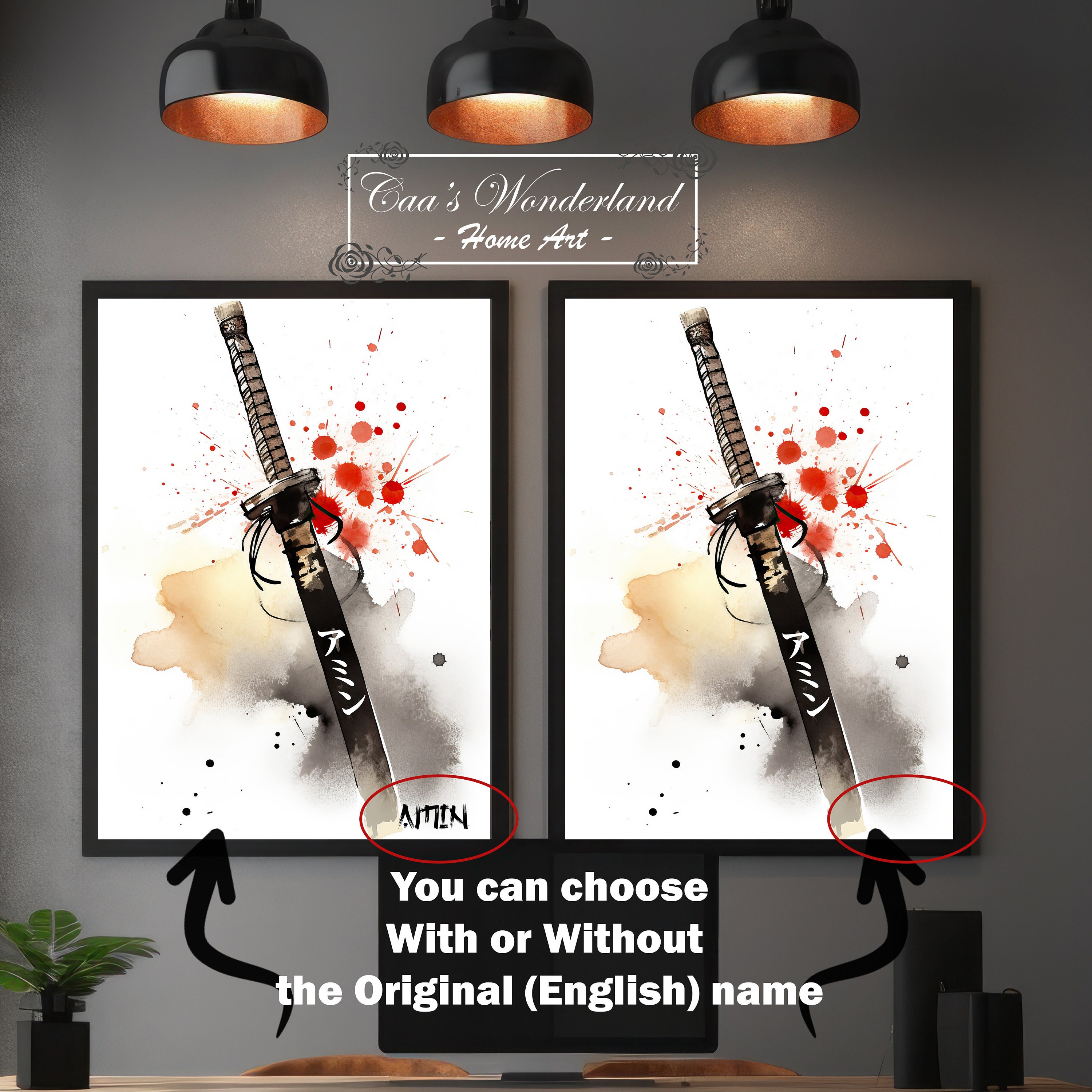 Your Name in Japanese Print Katana Calligraphy, Personalized Katakana ...