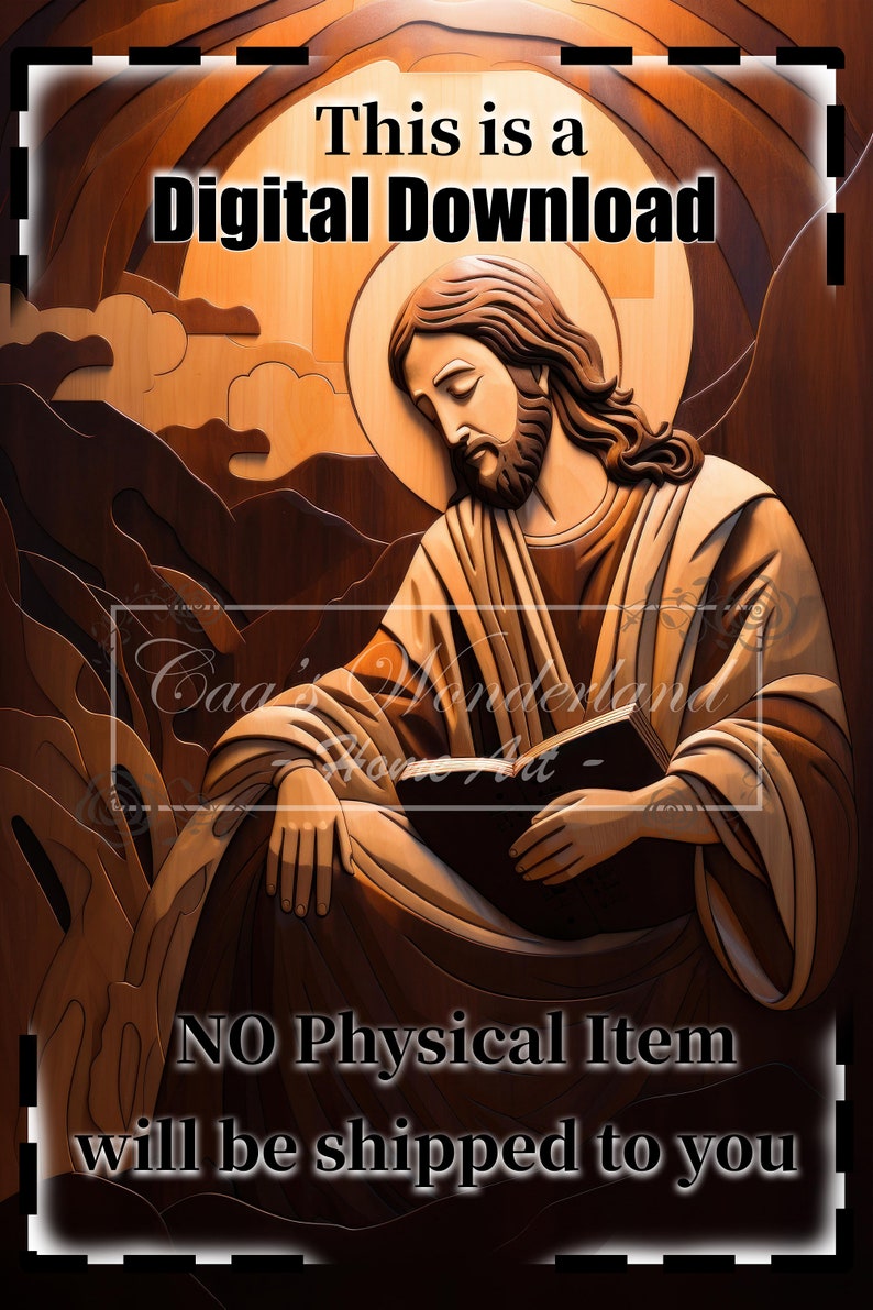 Christian Wood Inlay Wall Art Bundle, Christian Faux Veneer Carving ...