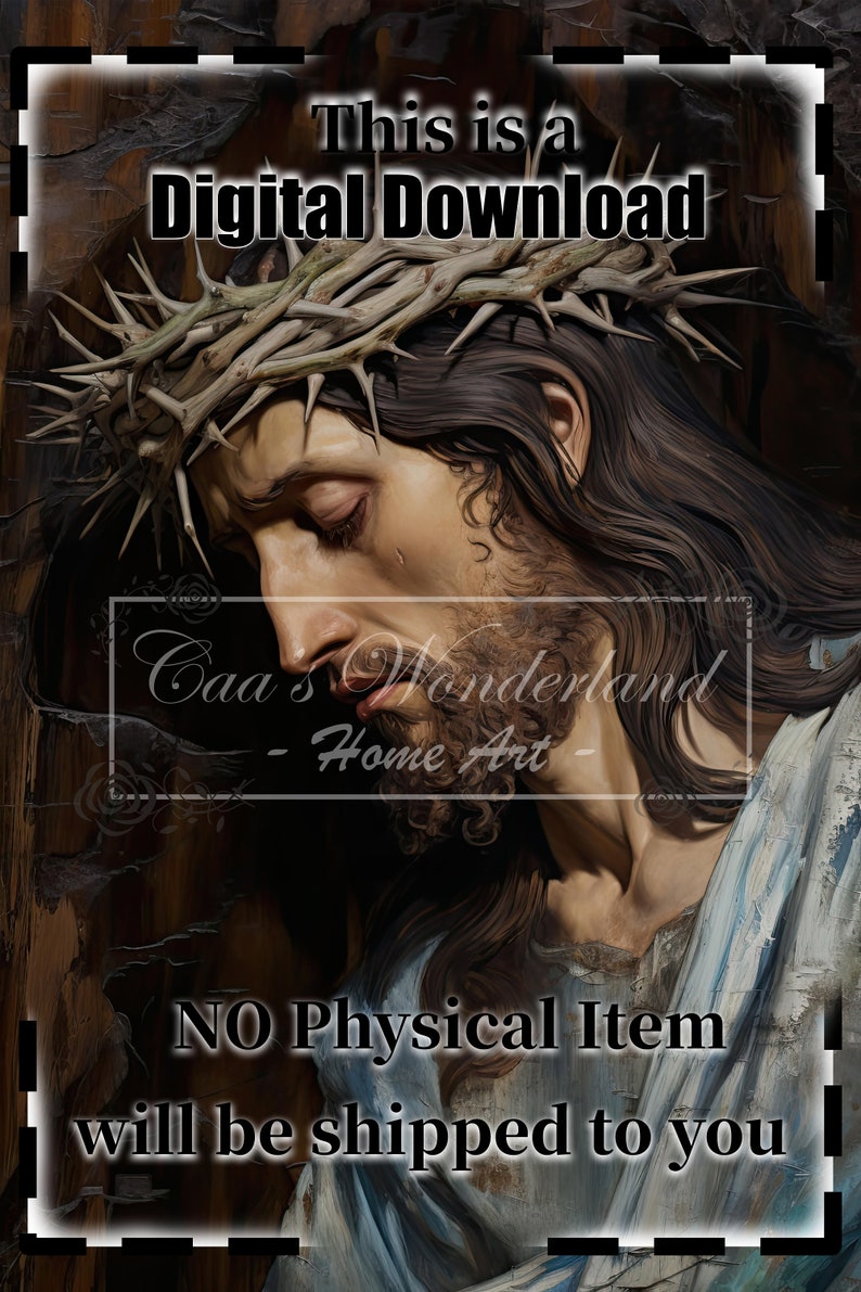 Wooden Crown of Thorns Christian Wall Art, Digital Download ...