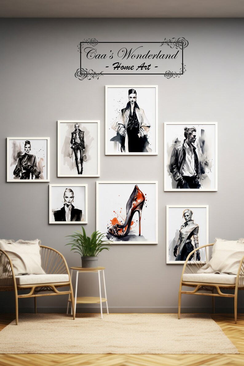 Fashion Sketch Digital Download Bundle, Designer Watercolor Ink ...