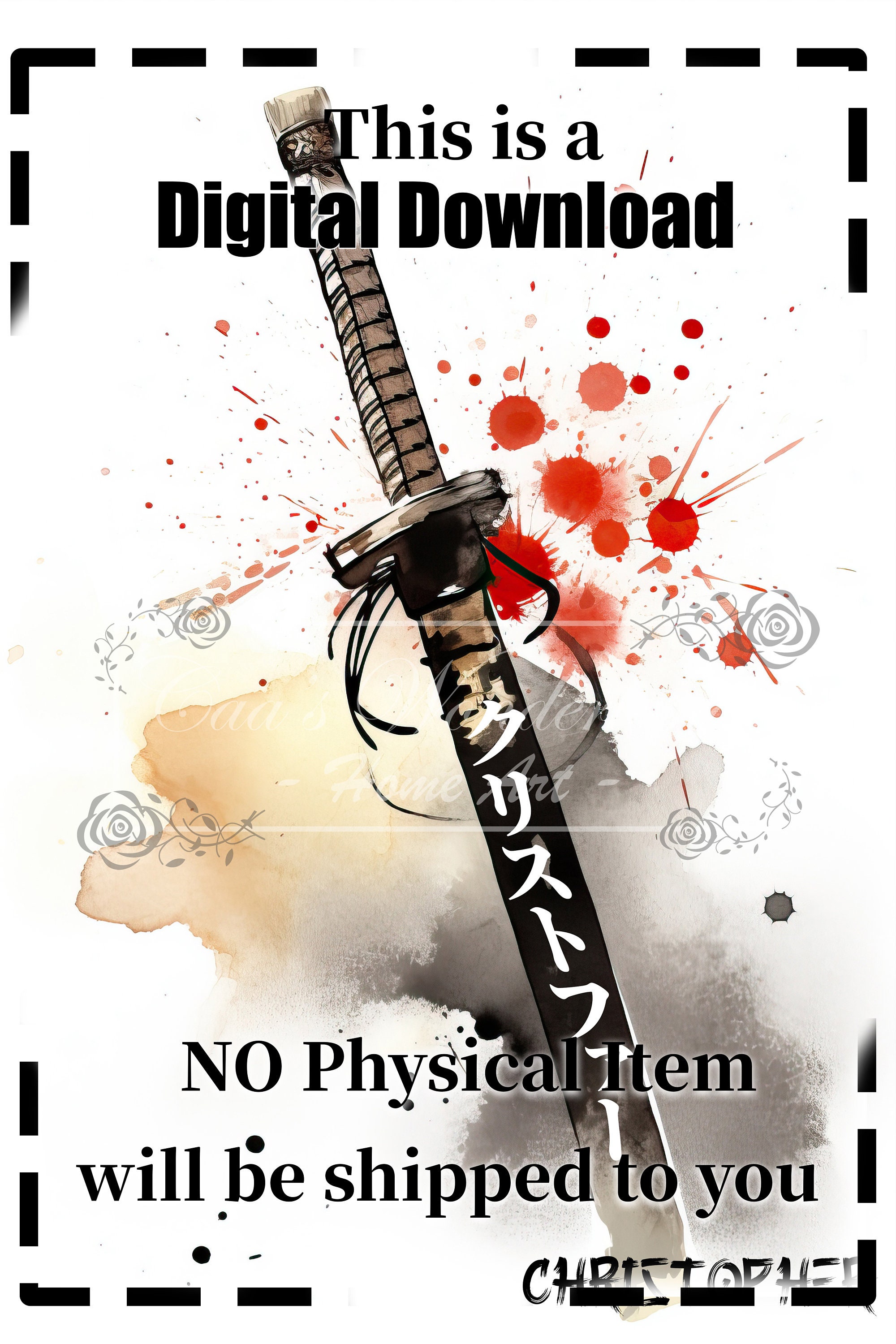 Your Name in Japanese Print Katana Calligraphy, Personalized Katakana ...