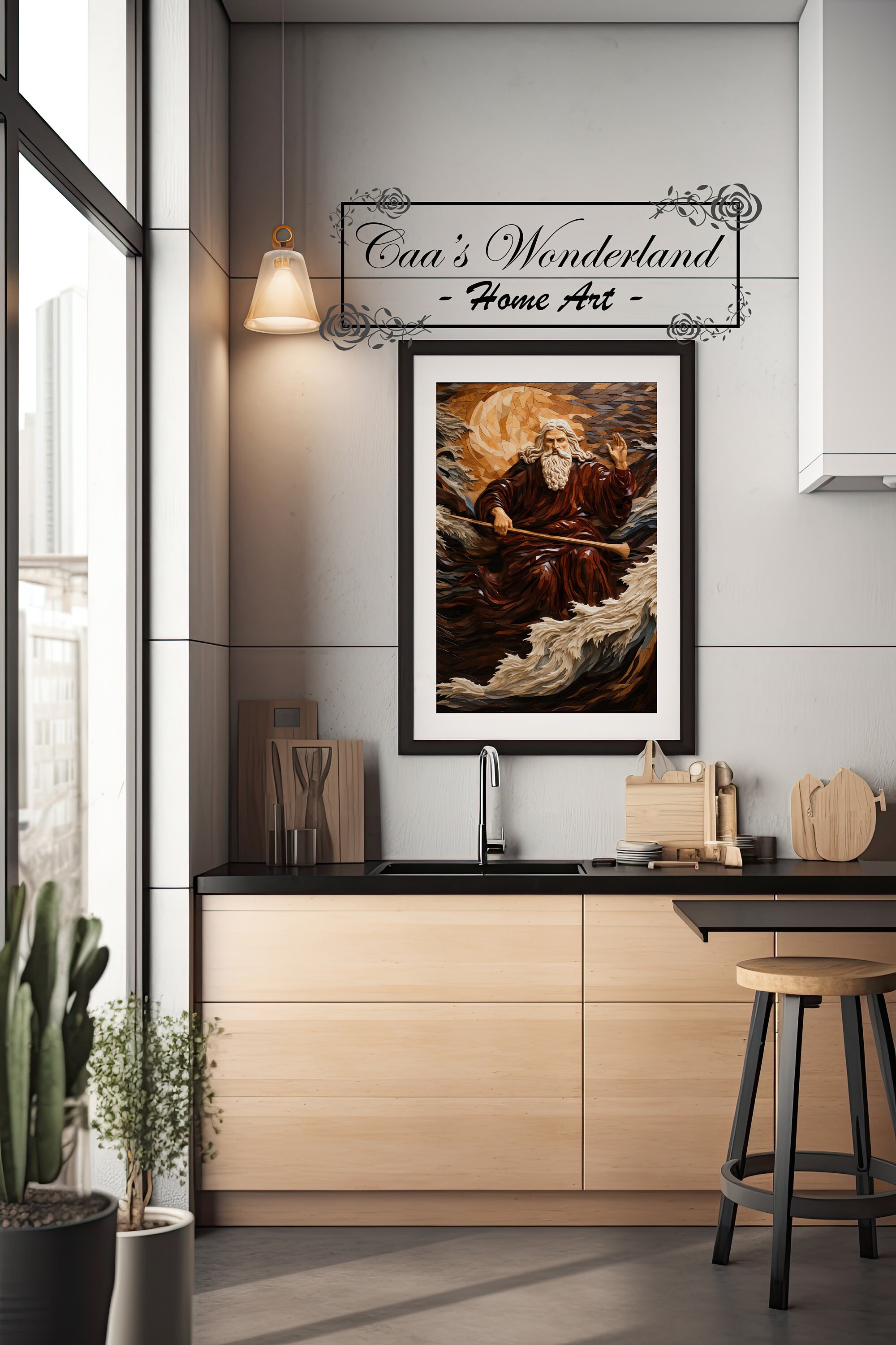 Moses Wood Inlay Wall Art Digital Download, Christian Faux Veneer ...