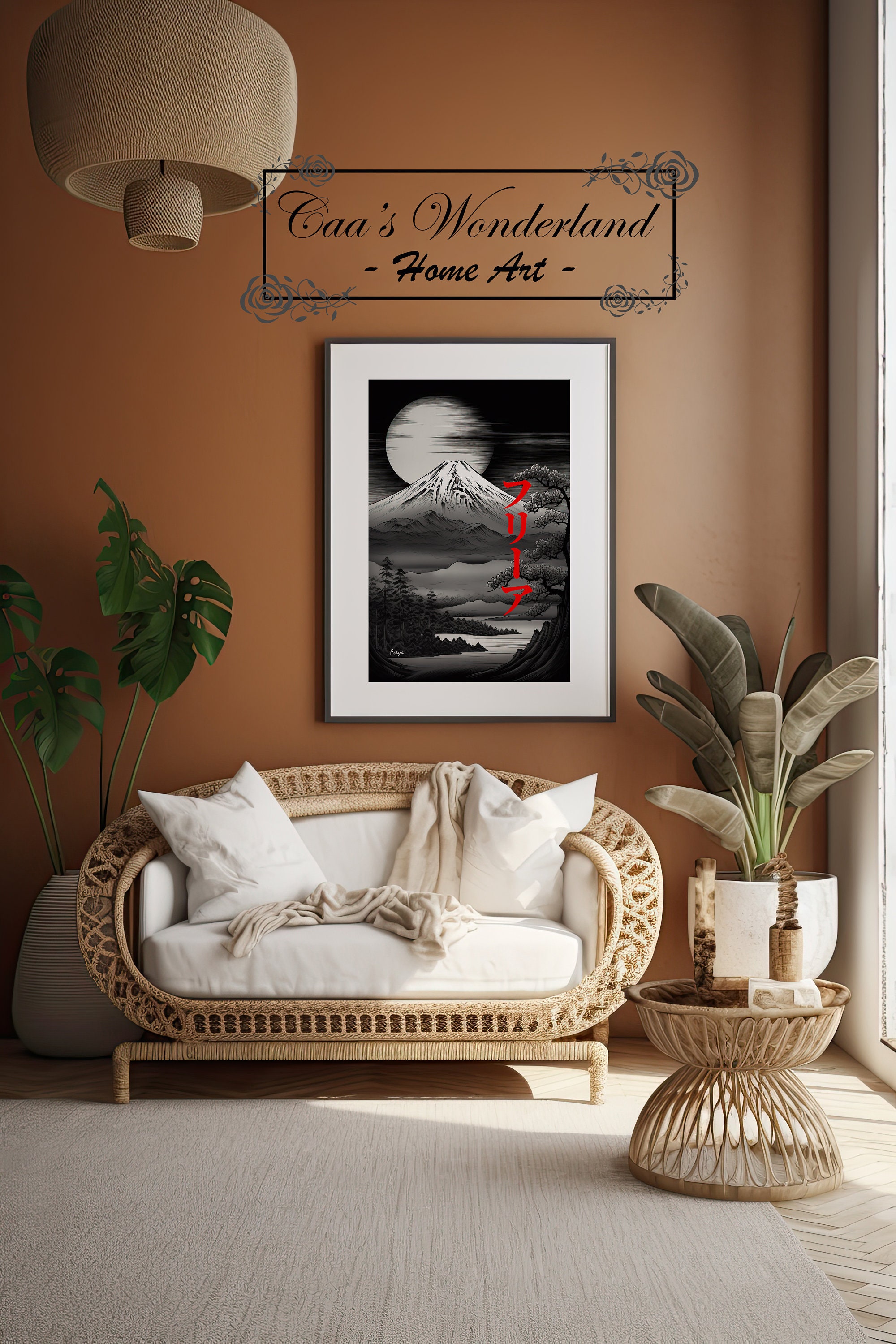 Your Name in Japanese Print Mount Fuji Calligraphy - Etsy