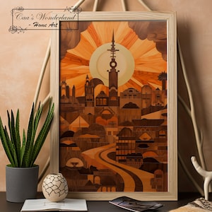 Church Wood Inlay Wall Art Digital Download, Christian Faux Veneer ...