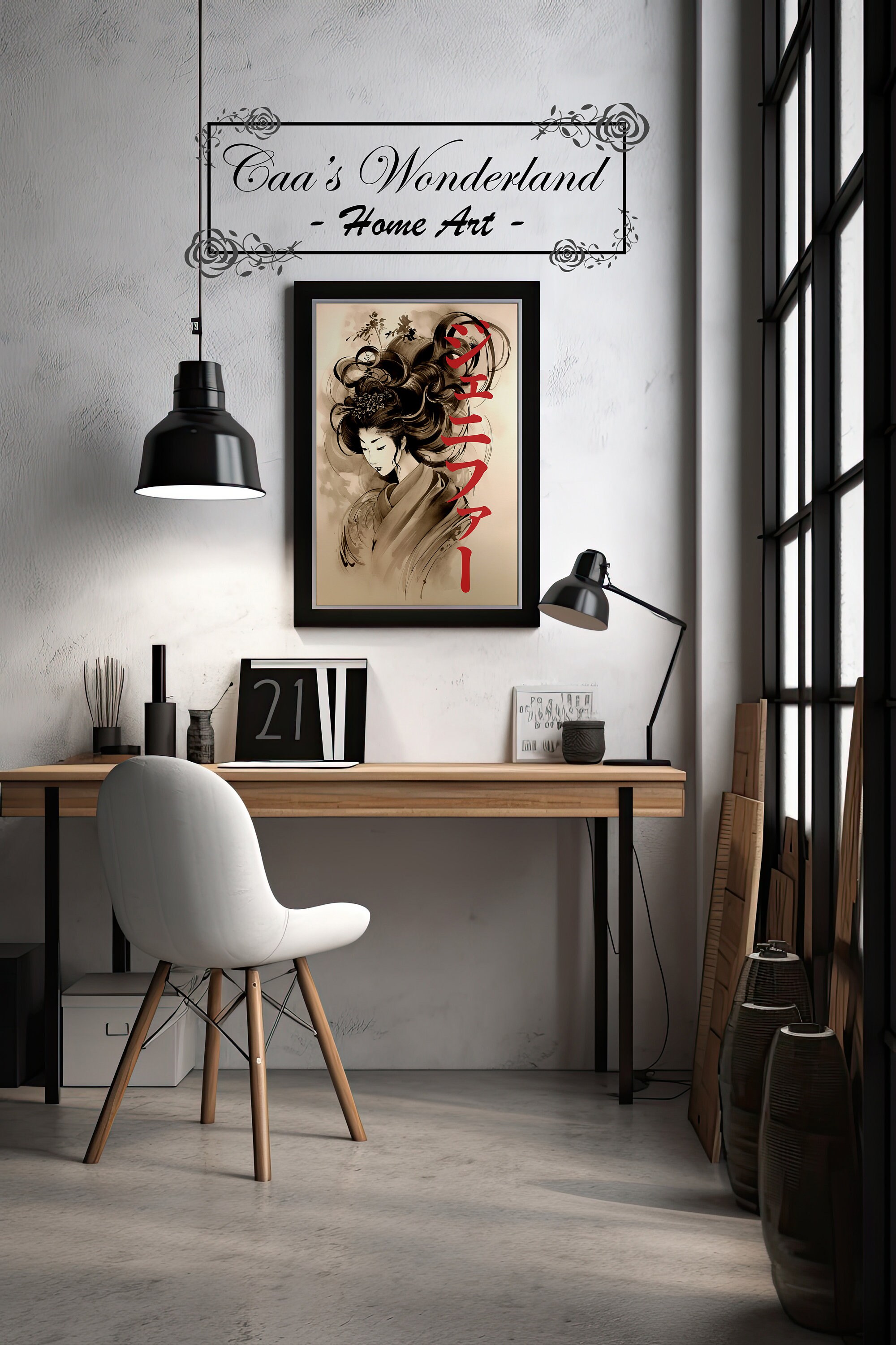 Your Name in Japanese Print Geisha Calligraphy, Personalized Katakana ...