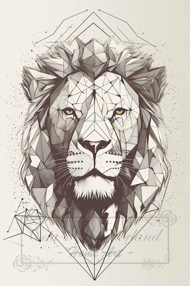 Leo Printable Digital Wall Art, Minimalist Geometric Zodiac Sign Unique ...