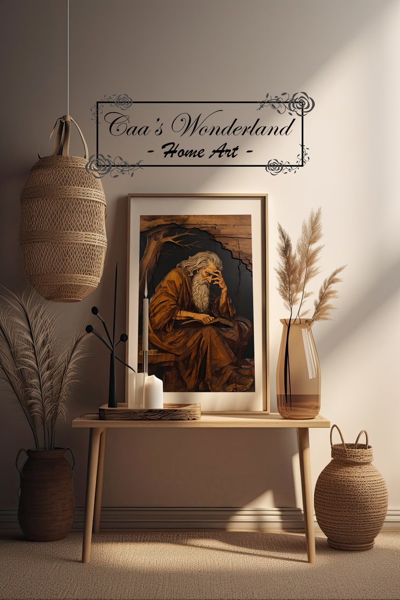 Wooden Moses Christian Wall Art, Digital Download Contemporary Modern ...