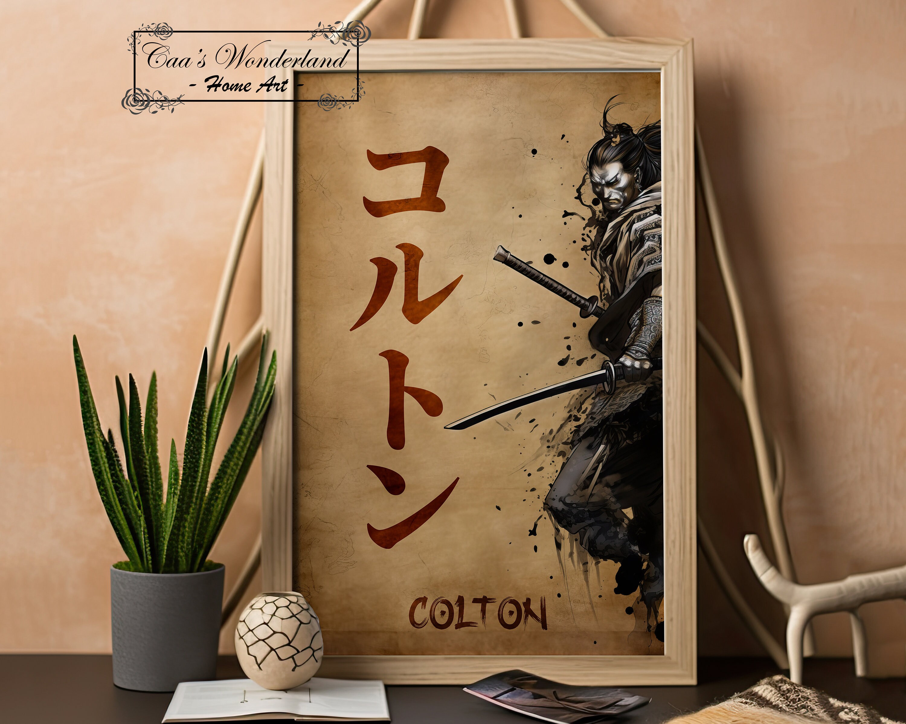 Your Name in Japanese Print Samurai Calligraphy, Personalized Katakana ...