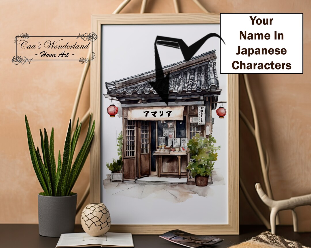 Your Name in Japanese Print Combini Store Calligraphy, Personalized ...