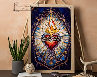 Mosaic Tiles Mother Mary Wall Art, Christian Faux Stained Glass ...