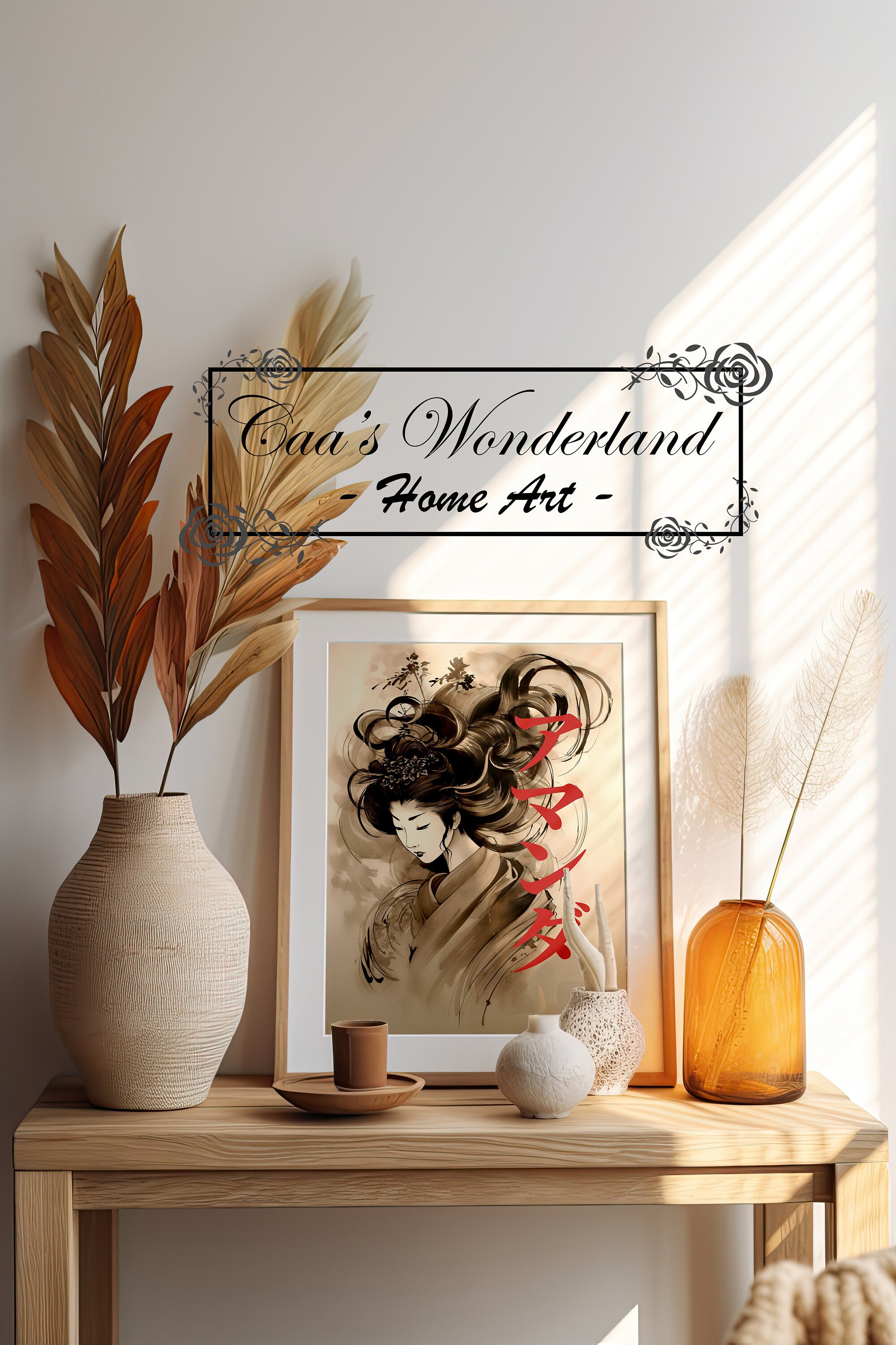 Your Name in Japanese Print Geisha Calligraphy, Personalized Katakana ...