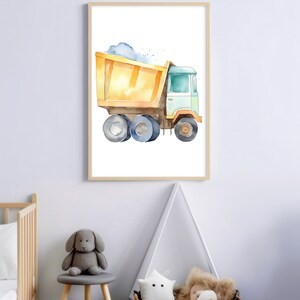 Vehicle Nursery Bundle Wall Art, Digital Download Watercolor ...