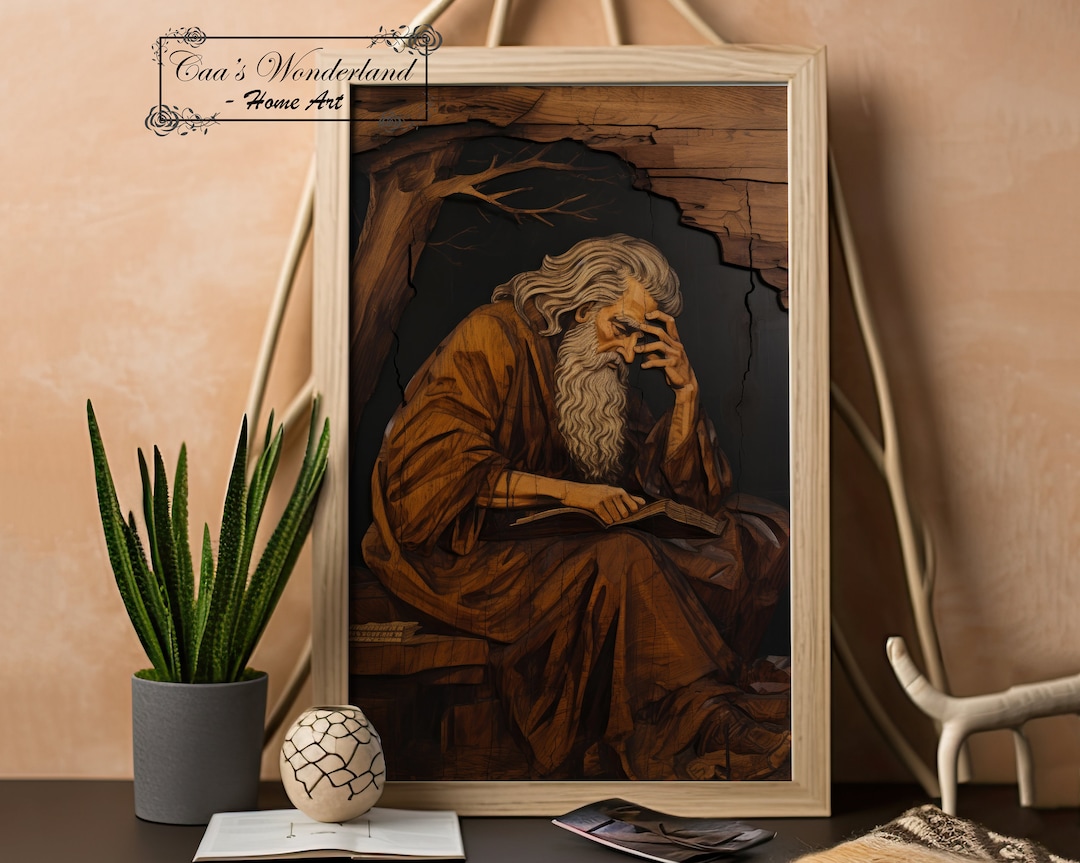 Wooden Moses Christian Wall Art, Digital Download Contemporary Modern ...