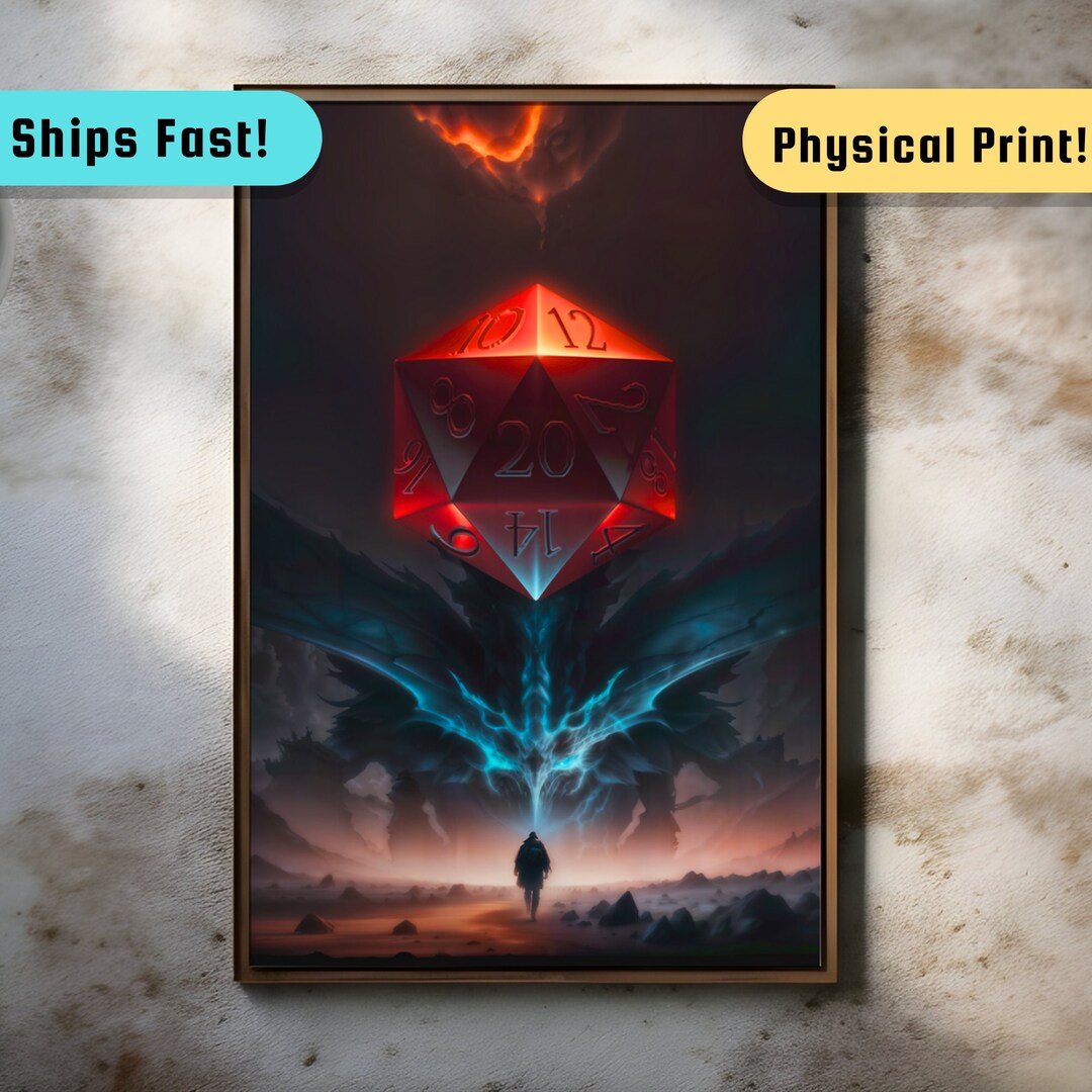 Dnd Decor Dnd Accessories Dnd Gift Dnd Wall Art D20 Art Dm Gift Dnd ...