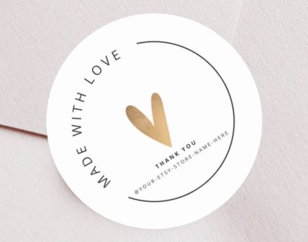1200 Personalised Product Stickers 'made With Love' for Etsy Businesses ...