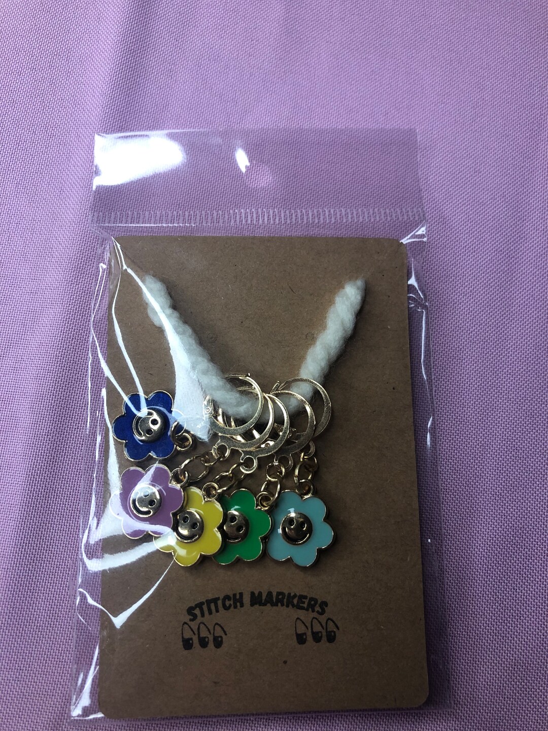 Flower Face Stitch Marker Set - Etsy