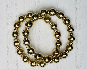 Gold Beaded Bracelets, String Bracelets, Stack Bracelets, Bracelets ...