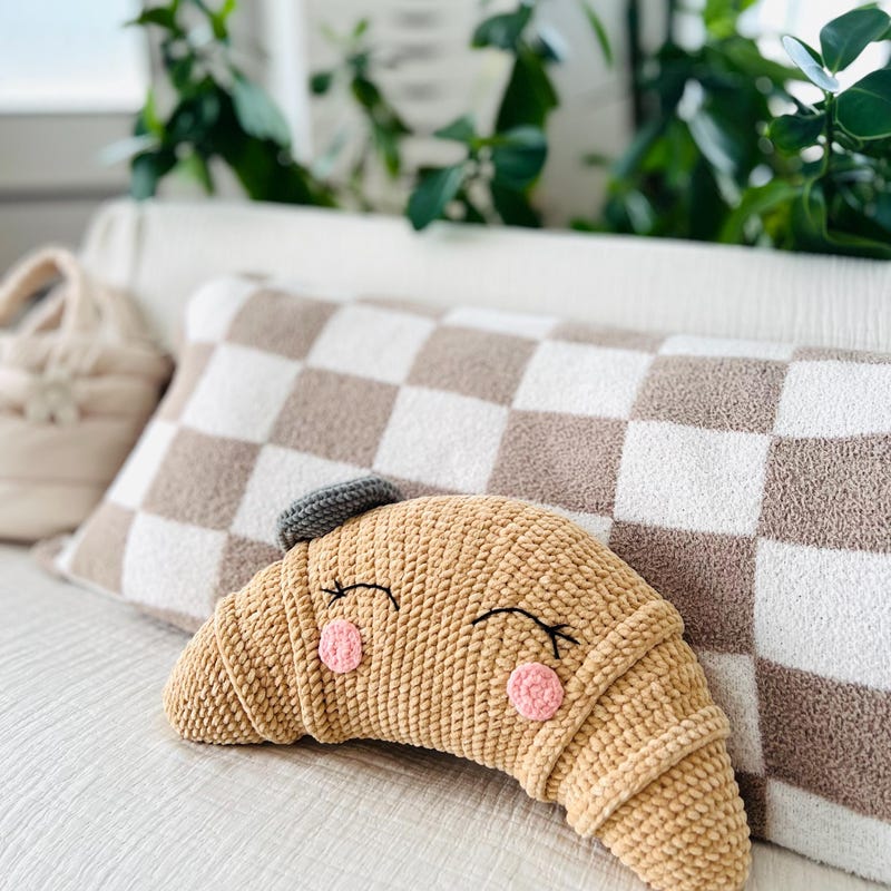 Croissant Plush Pillow - Etsy