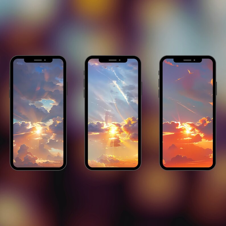 Aethetic Sunset Phone Wallpapers - 9 Designs, Smartphone Lockscreen ...