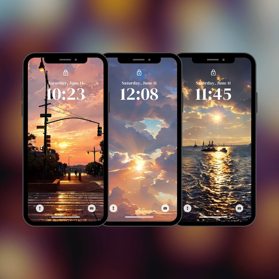 Aethetic Sunset Phone Wallpapers - 9 Designs, Smartphone Lockscreen ...