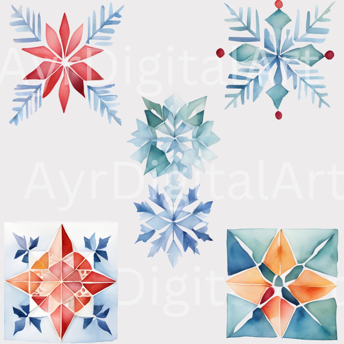 23 Retro, Pastel Christmas Clipart. Retro Clipart, Printable Clipart ...