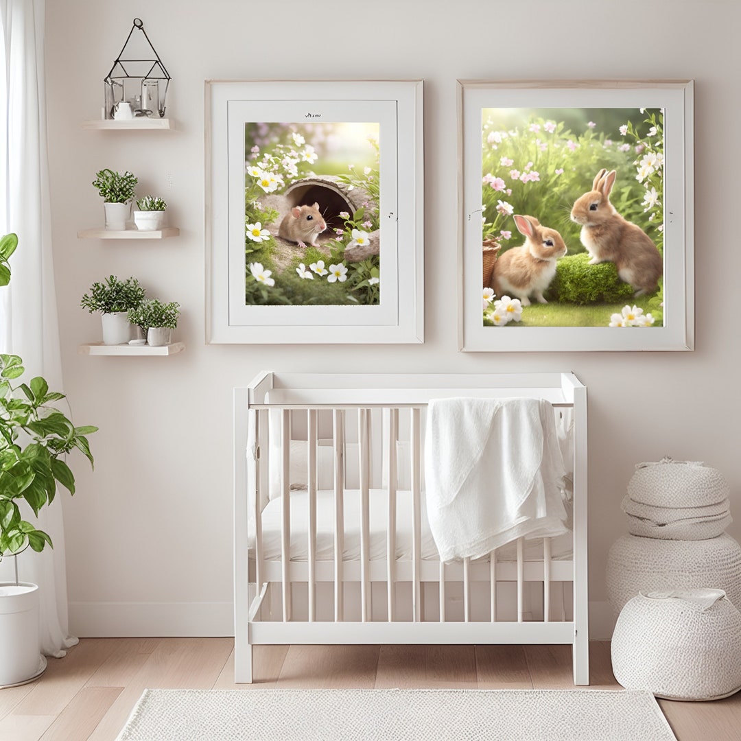 Cute Spring Baby Animals Wall Art, Nursery Wall Art, Printable Wall Art ...