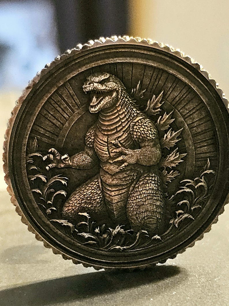 Godzilla Coin 3D Depth Map for Laser Engraving - Etsy