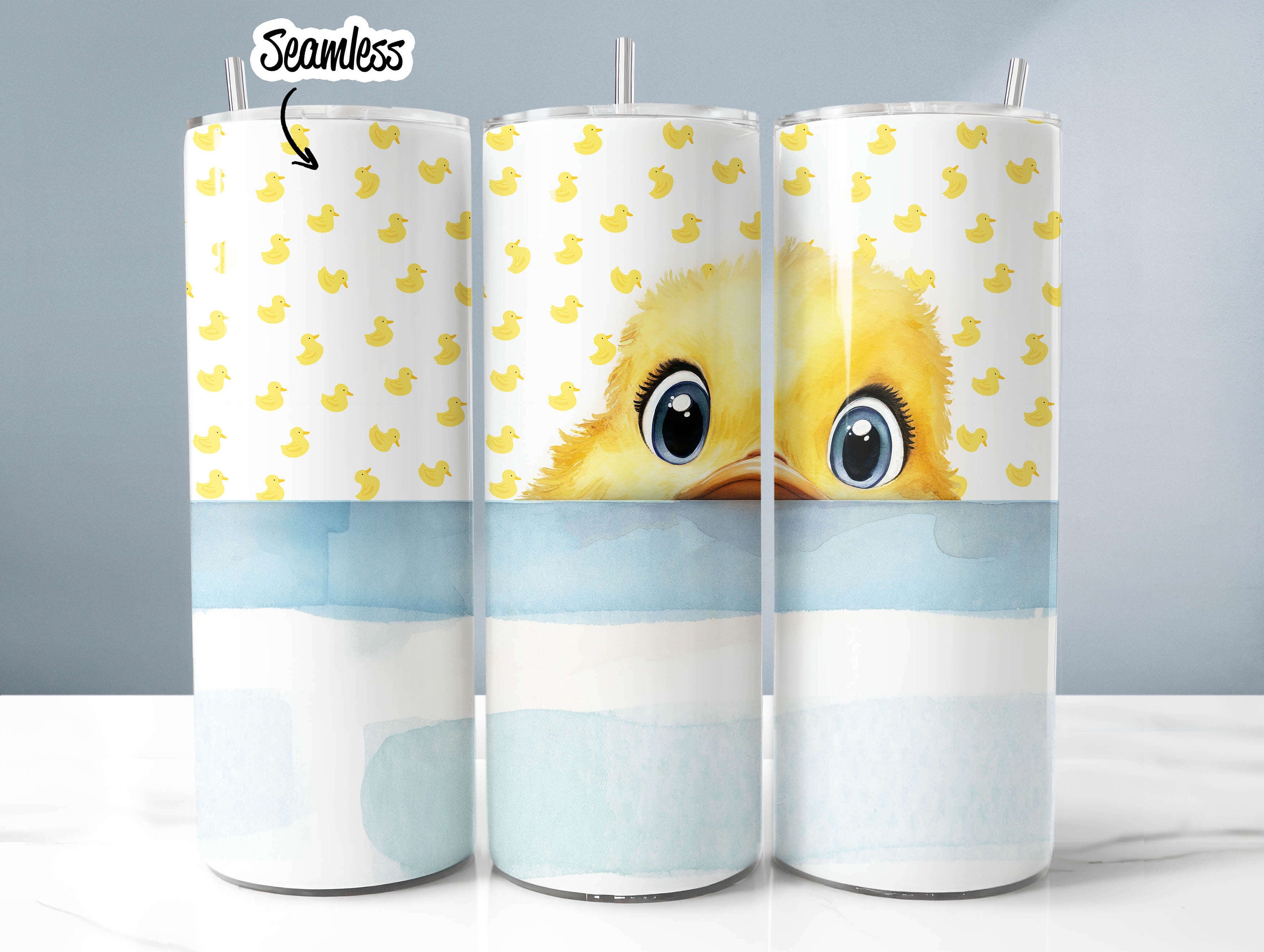 Yellow Duck Tumbler Wrap PNG Cute Seamless Sublimation 20 Oz - Etsy