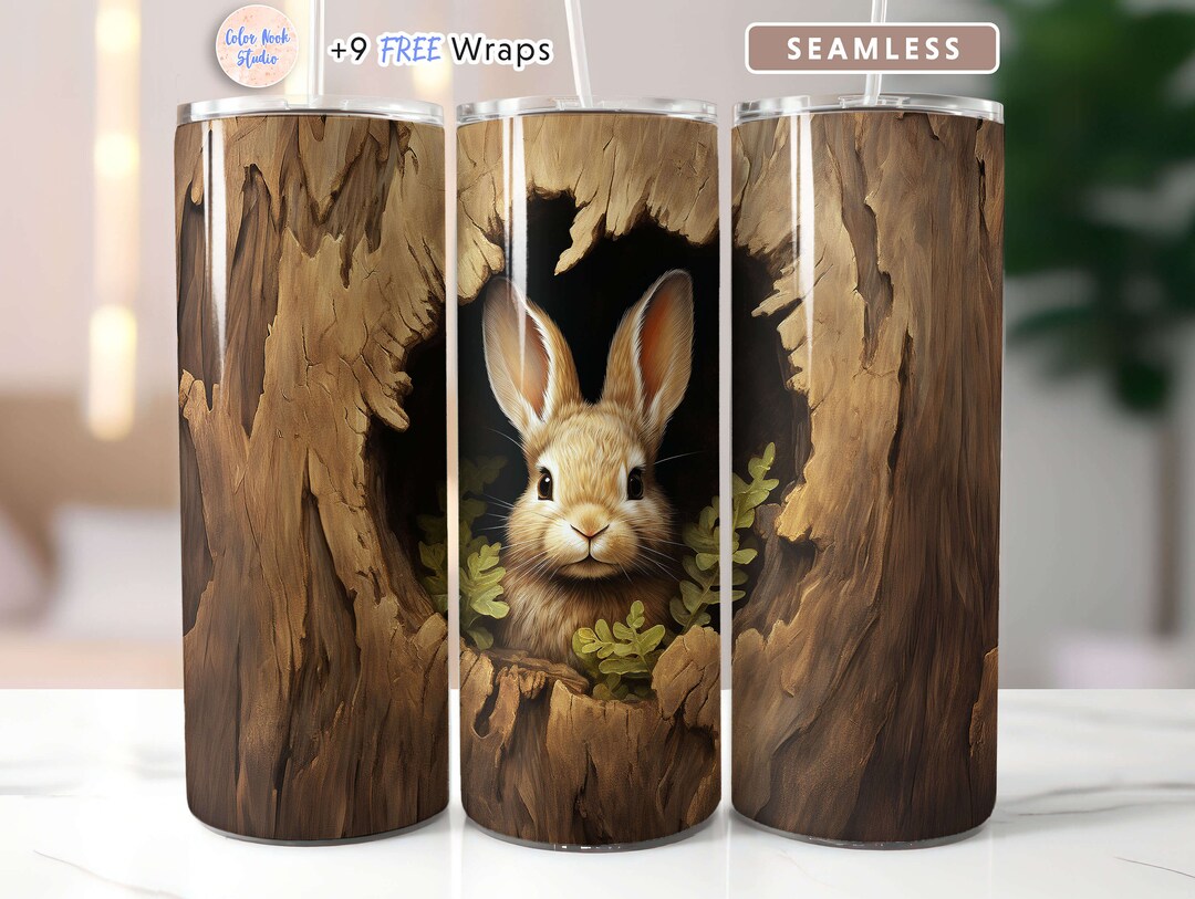 Bunny Tumbler Wrap 20 Oz Rabbit Seamless Sublimation Design Instant ...