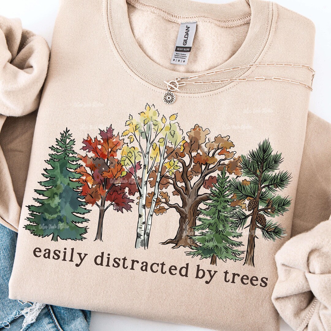 Easily Distracted by Trees PNG, Cottagecore Forest Design, Nature Lover ...