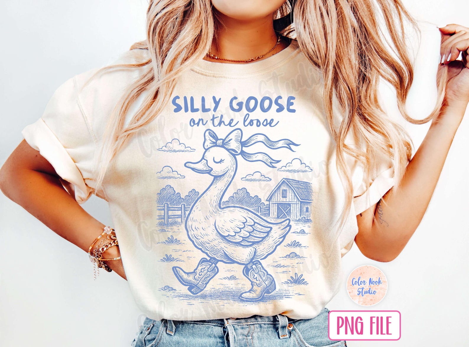 Funny Goose PNG, Coquette Western Design, Transparent Background ...