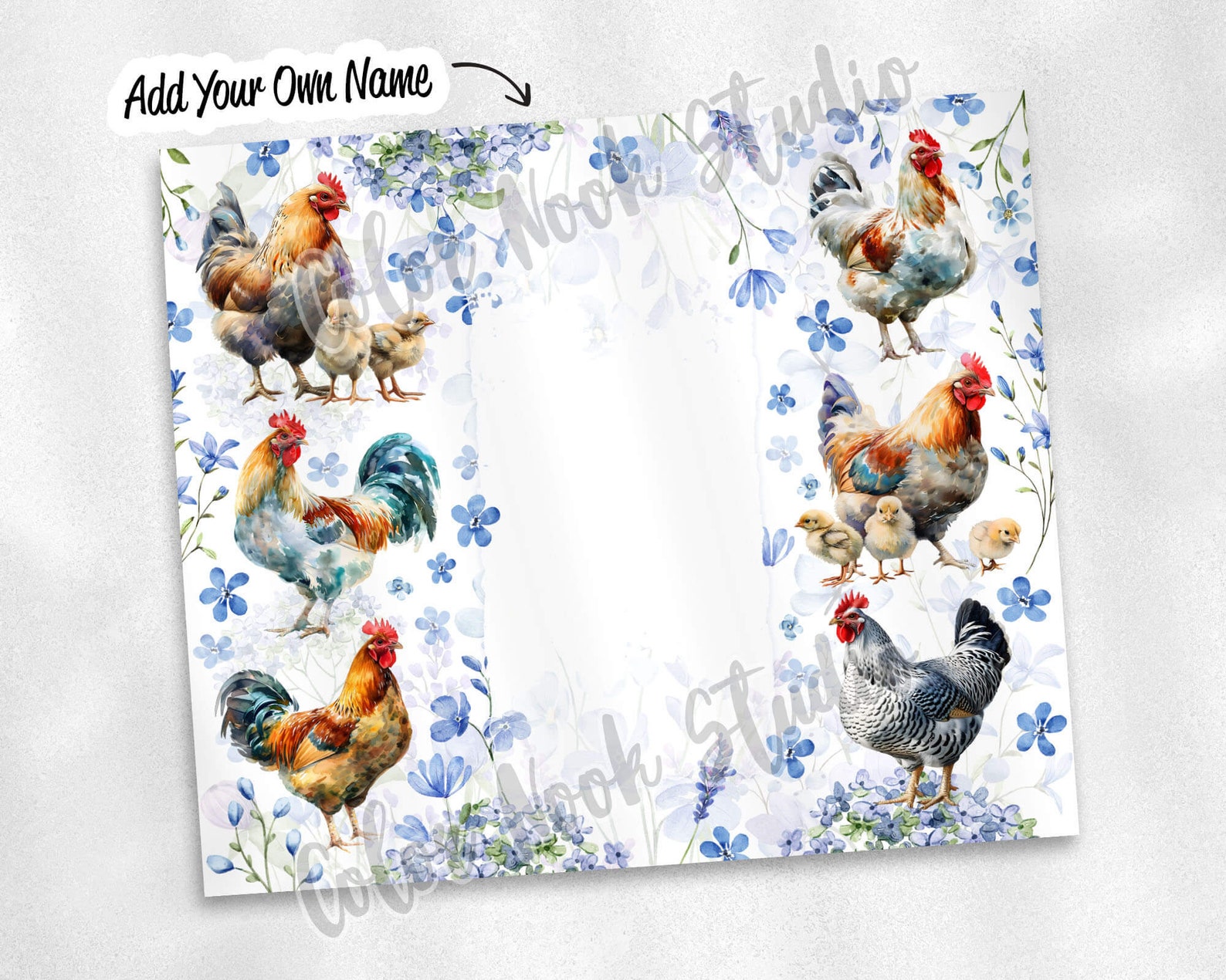Chicken Tumbler Wrap PNG Add Your Own Name Personalized 20 Oz Tumbler ...
