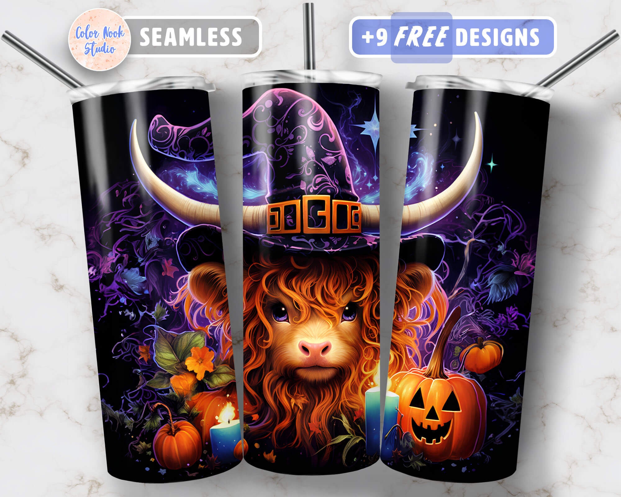 Baby Highland Cow Witch 20oz and 30oz Skinny Straight & - Etsy