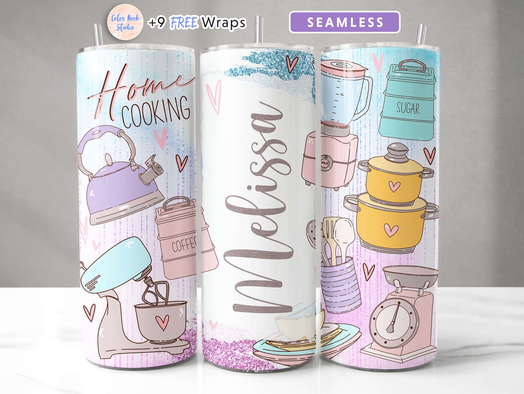 Cooking Tumbler Wrap Design Add Your Own Name Seamless Sublimation Chef ...