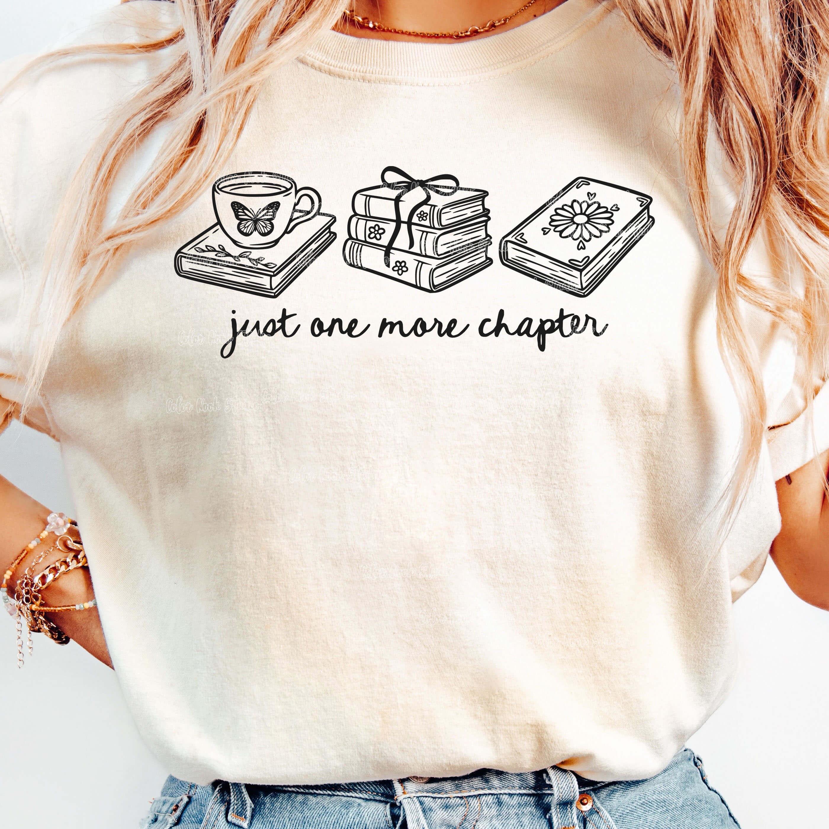 Just One More Chapter PNG, Hand Drawn Book Lover Doodles, Floral ...
