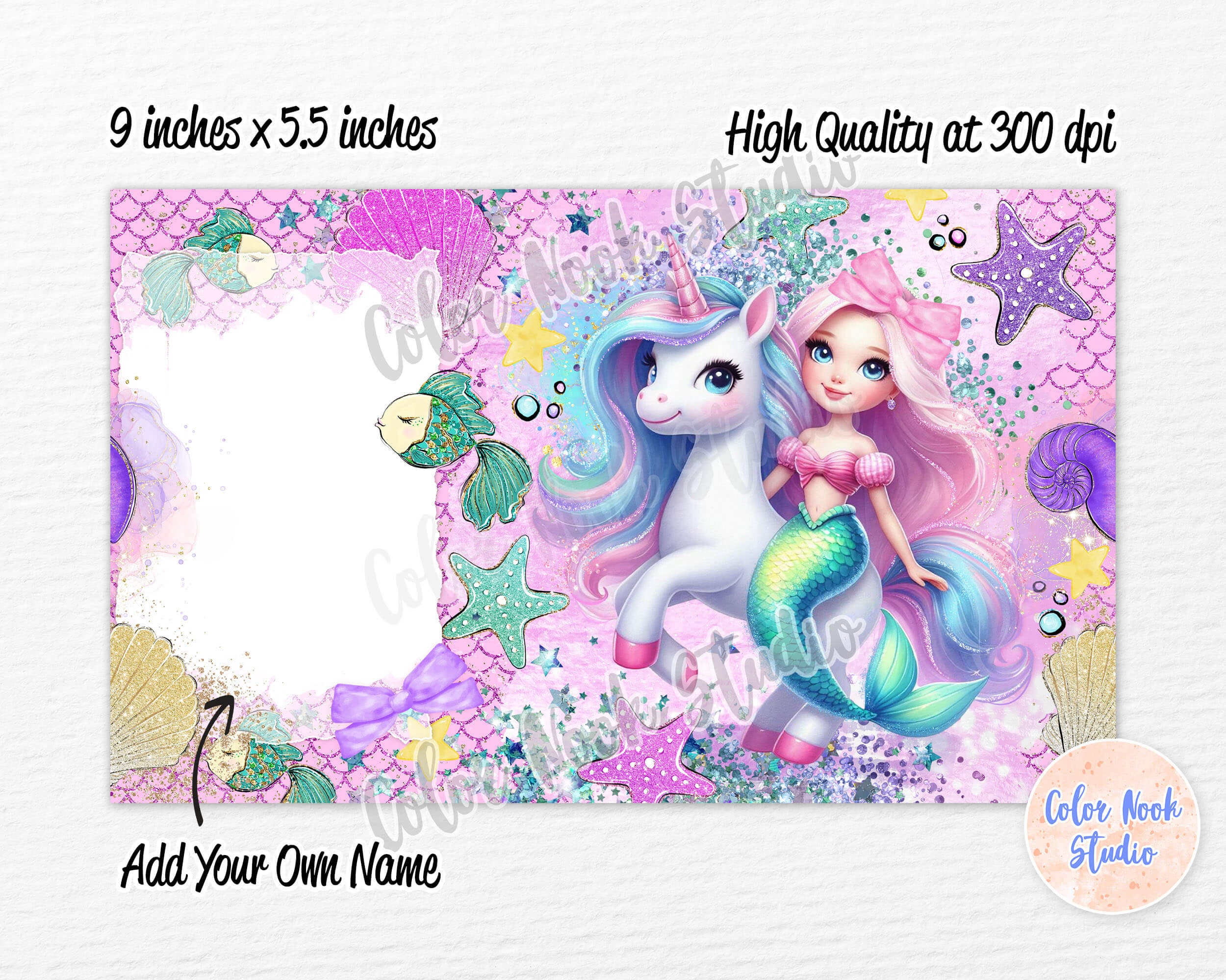 Mermaid & Unicorn Kids 12 Oz Flip Top Tumbler Wrap Kids Water Bottle ...