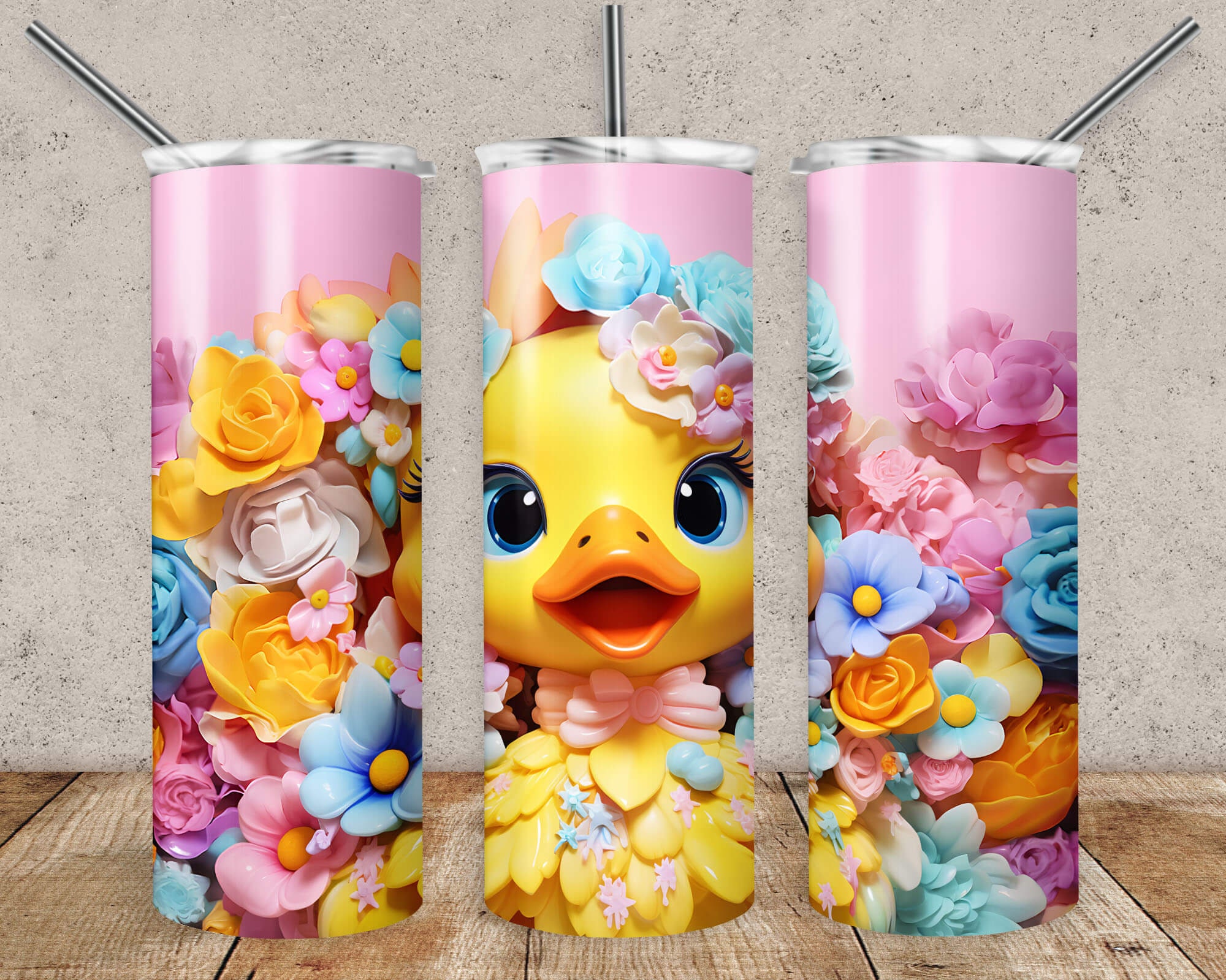 3D Yellow Duck 20 Oz 30 Oz Skinny Straight Tapered Tumbler - Etsy